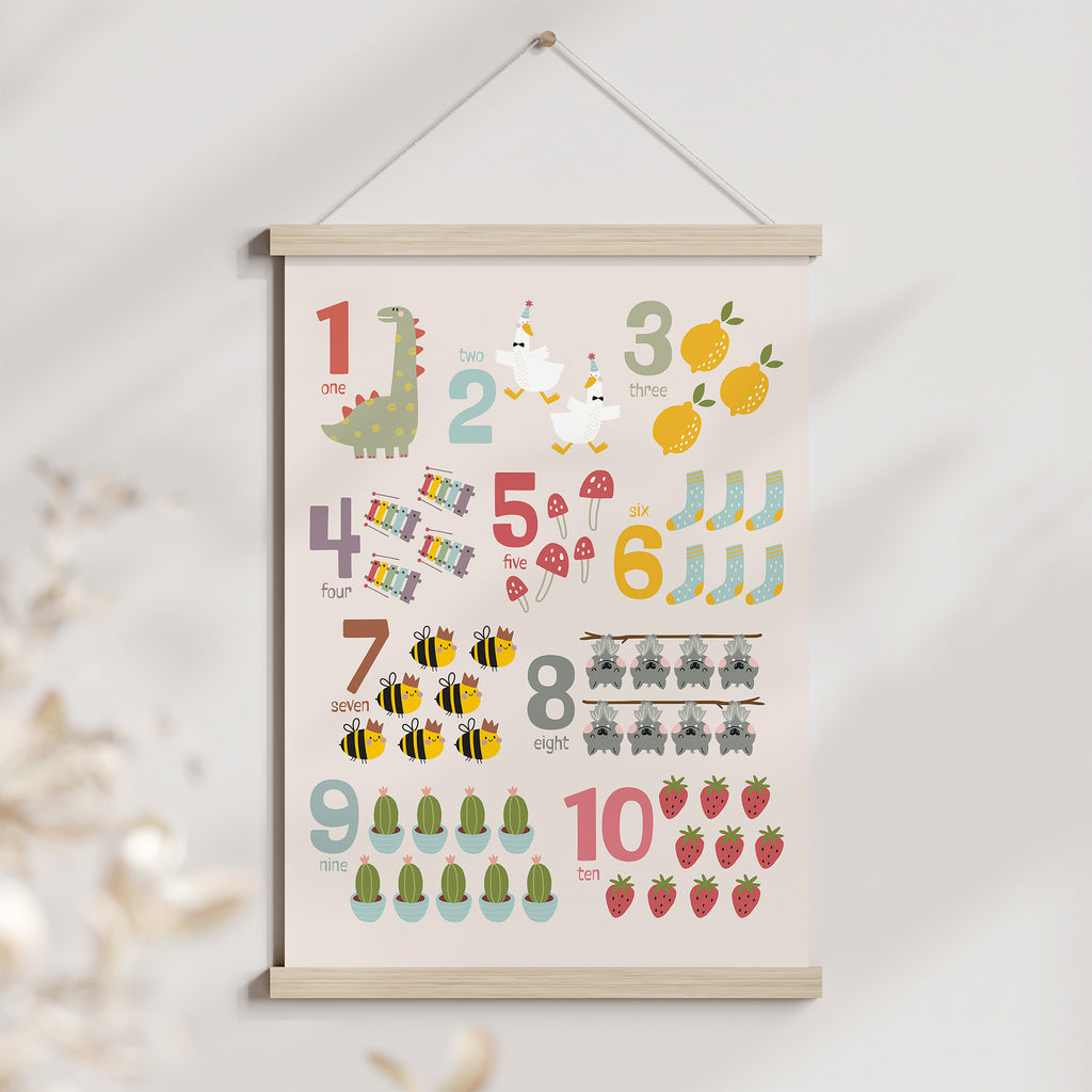 Whimsical Numbers Poster for Nursery